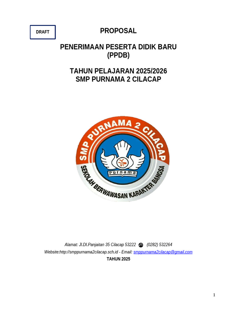 Draft Proposal PPDB 2526 | PDF