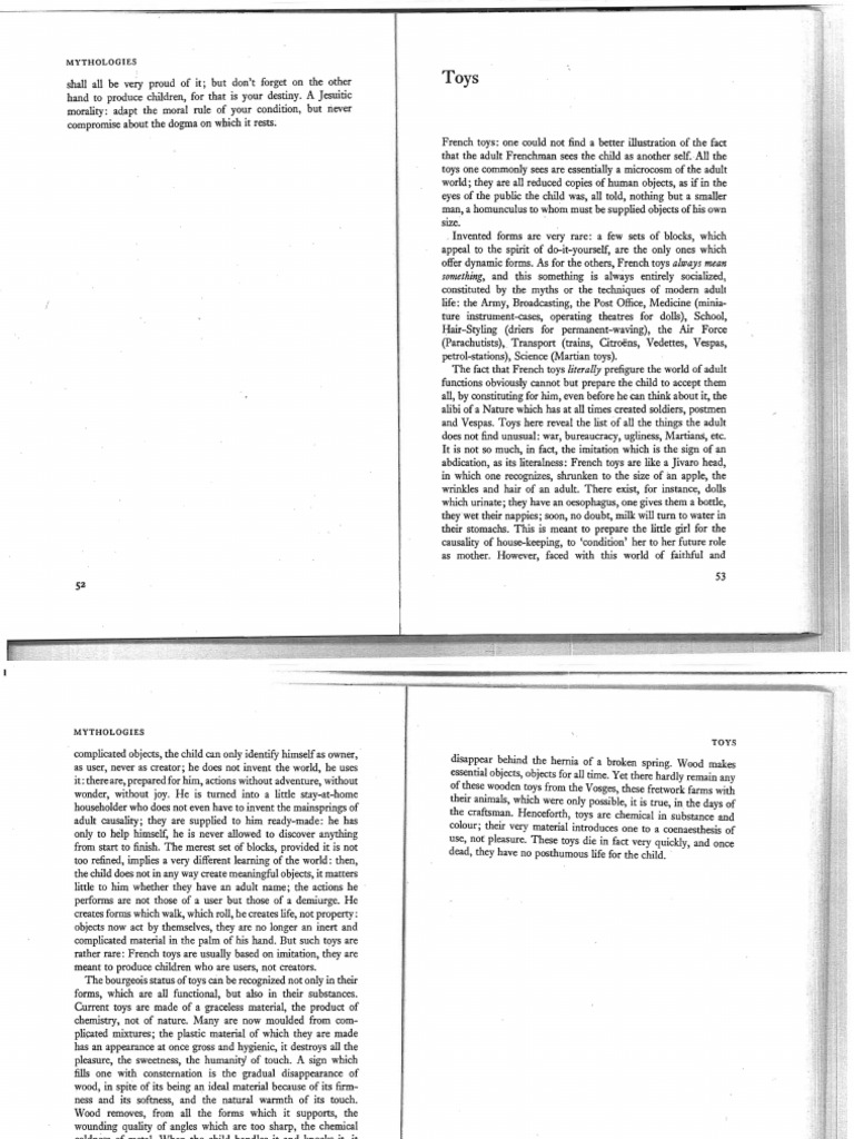 Barthes Myths-Pages-Deleted | PDF | Toys