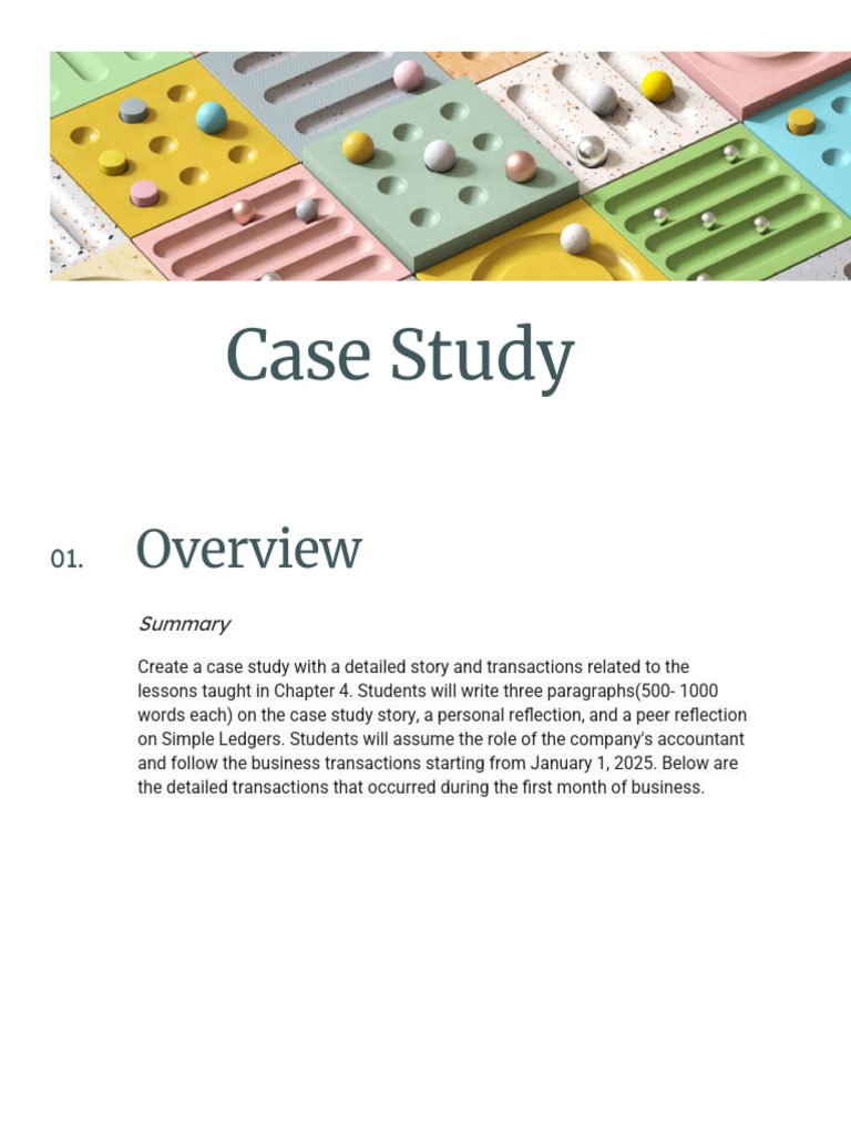 Accounting Case Study: Simple Ledgers | PDF | Debits And Credits ...