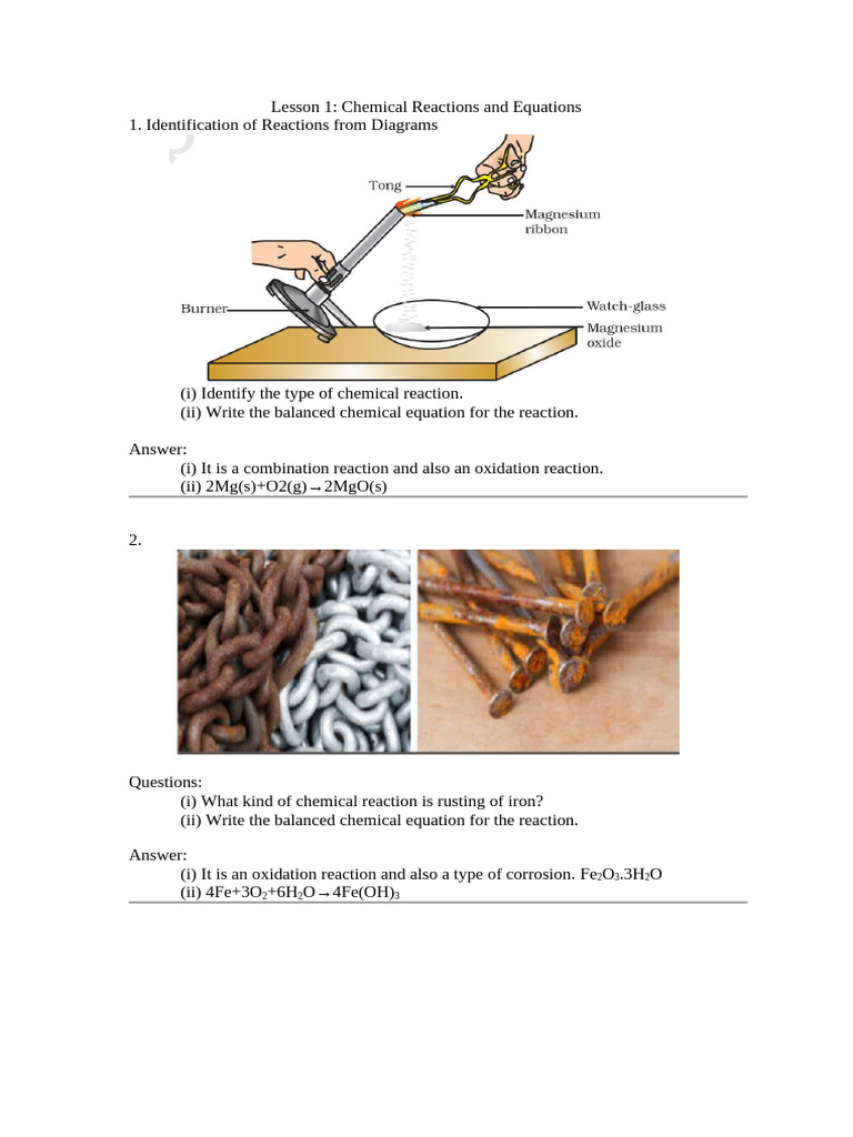 Pic based questionsLesson 1 | PDF | Chemical Reactions | Precipitation ...