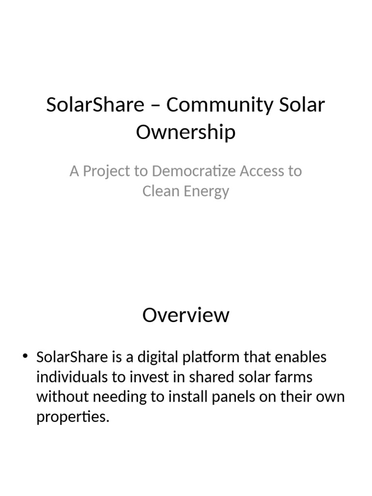 SolarShare: Community Solar Investment | PDF