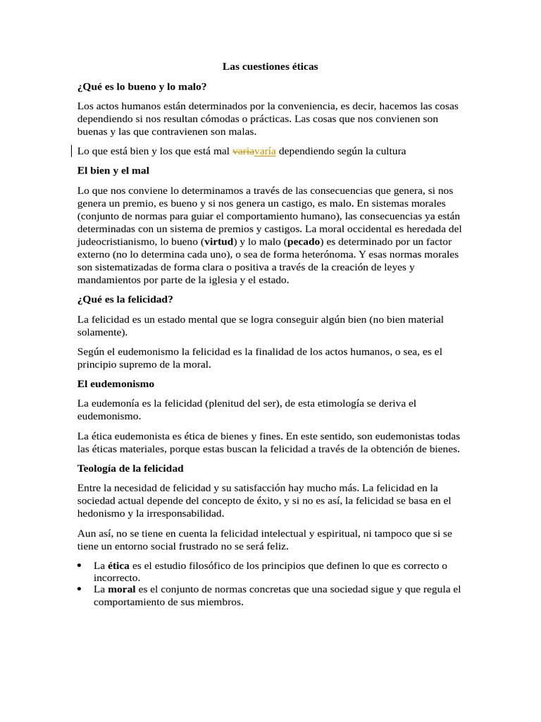 Resumen Moral y Ética | PDF | Moralidad | Virtud