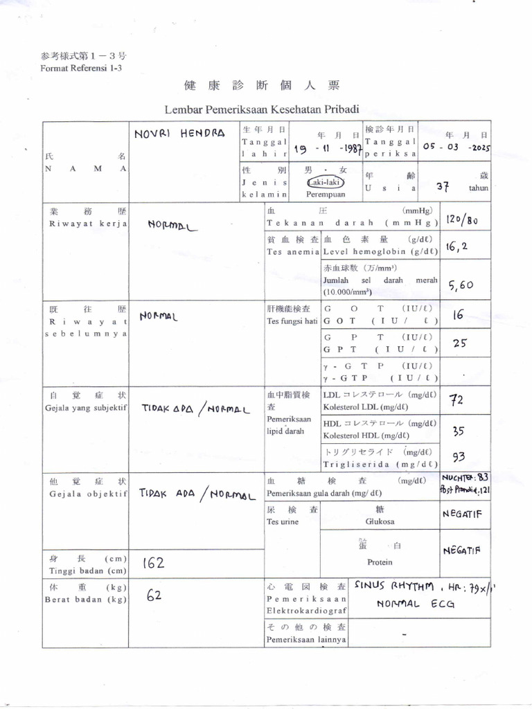 Hasil Mcu NOVRI HENDRA | PDF
