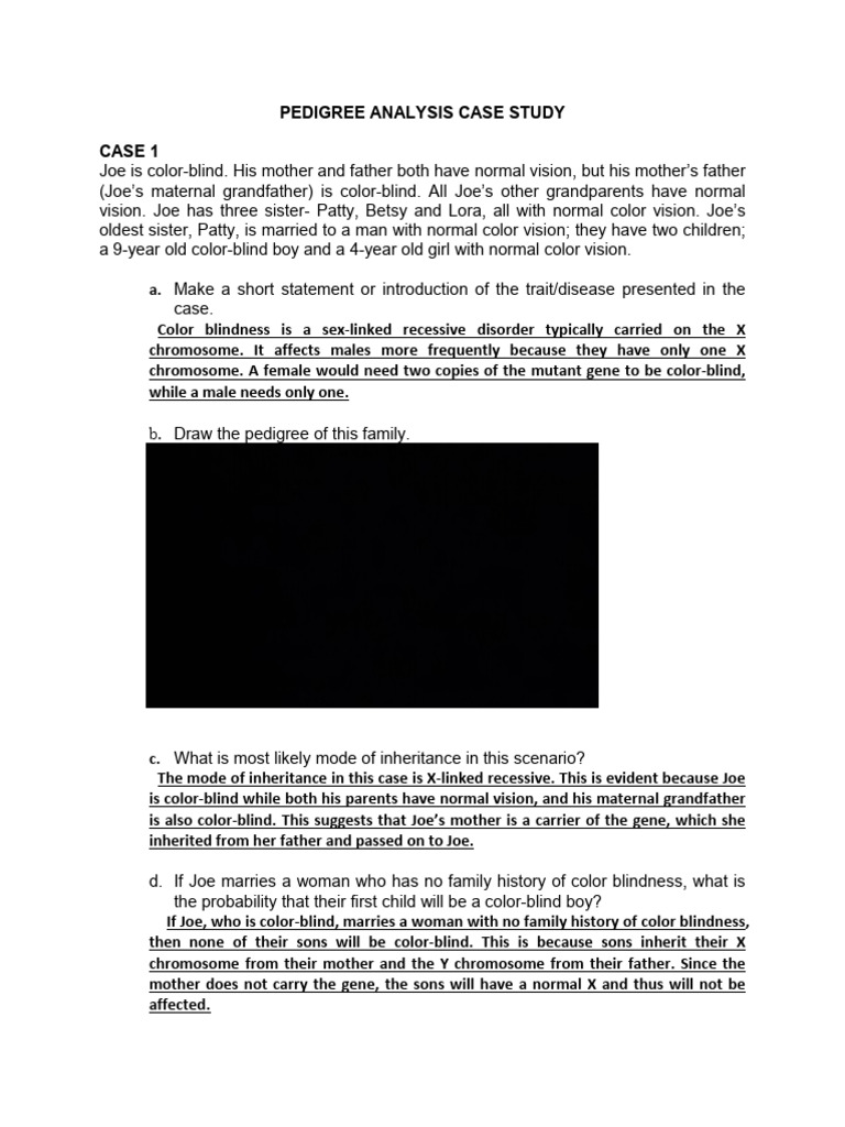 Pedigree Analysis Case Study | PDF | Haemophilia | Dominance (Genetics)