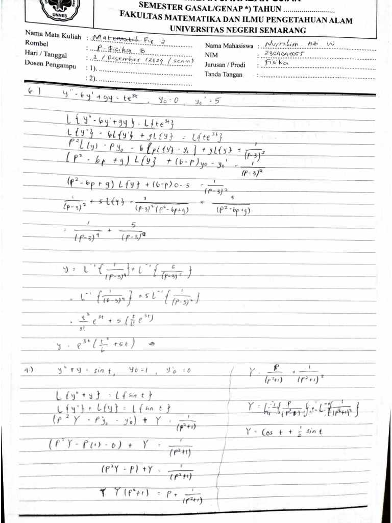 Quiz Transformasi Laplace Pdf