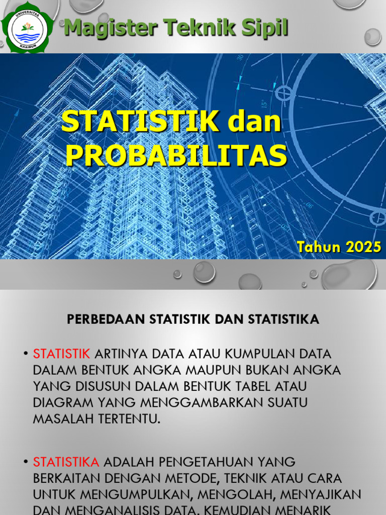 Statistika dan Probabilitas Teknik Sipil | PDF