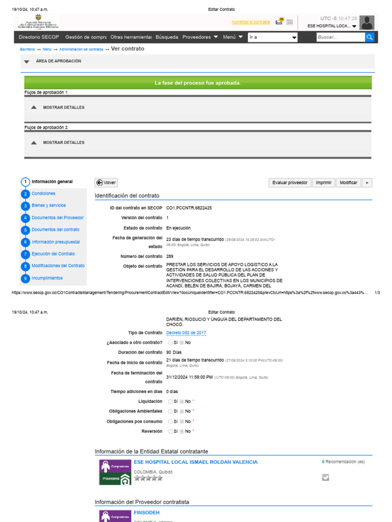 Pantallazo Secop - Apoyo Logisitco | PDF