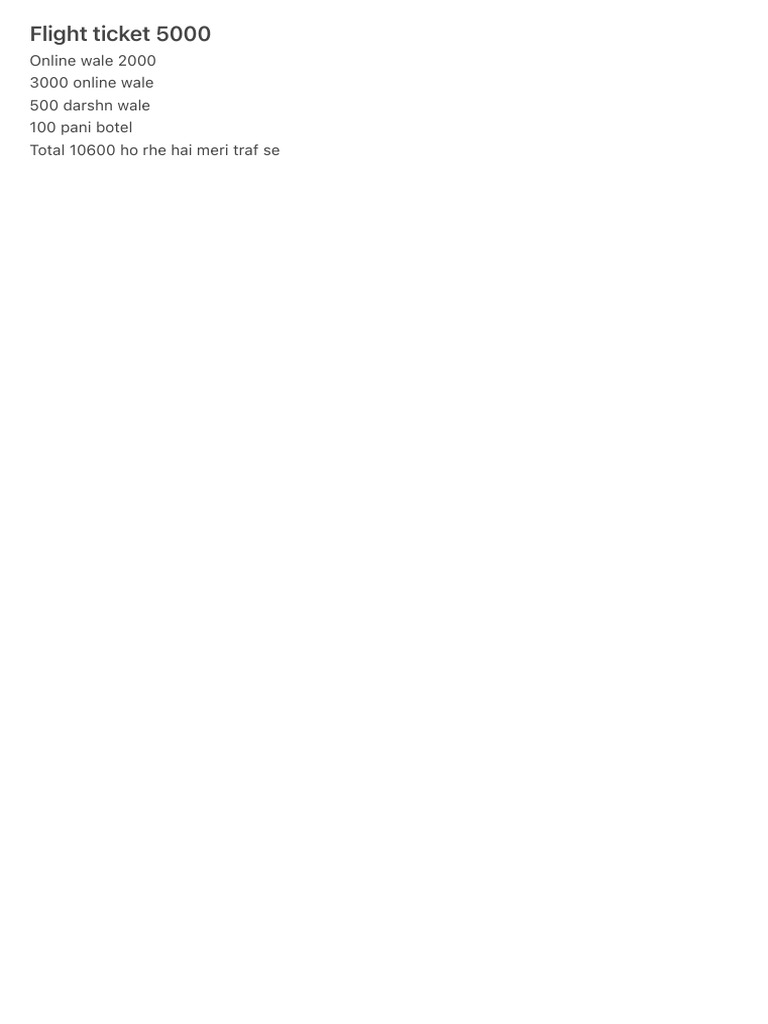 Flight Ticket 5000 | PDF