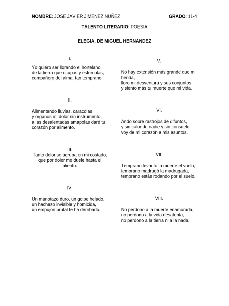 Elegia Poema | PDF