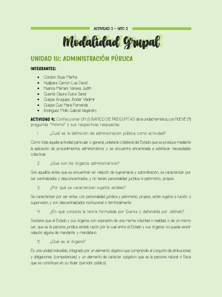 Actividad 3 - Hito 2 Grupal | PDF | Estado (política) | Justicia