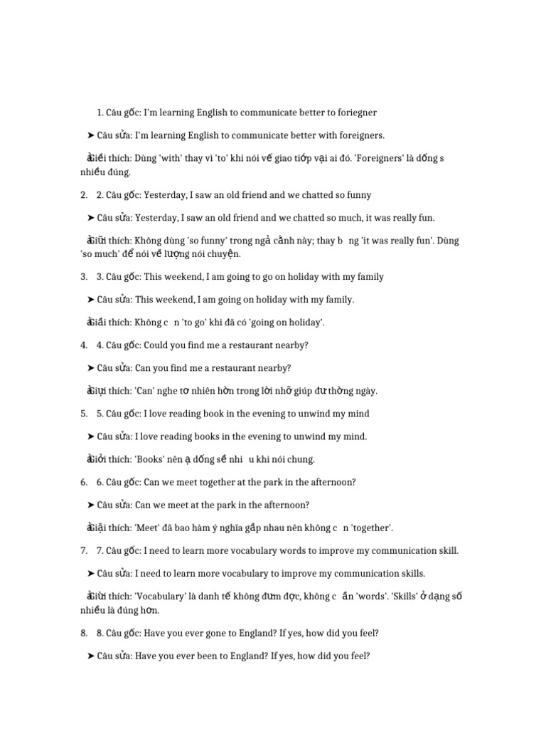 Bai Tap Dich Anh Viet Sua Loi | PDF
