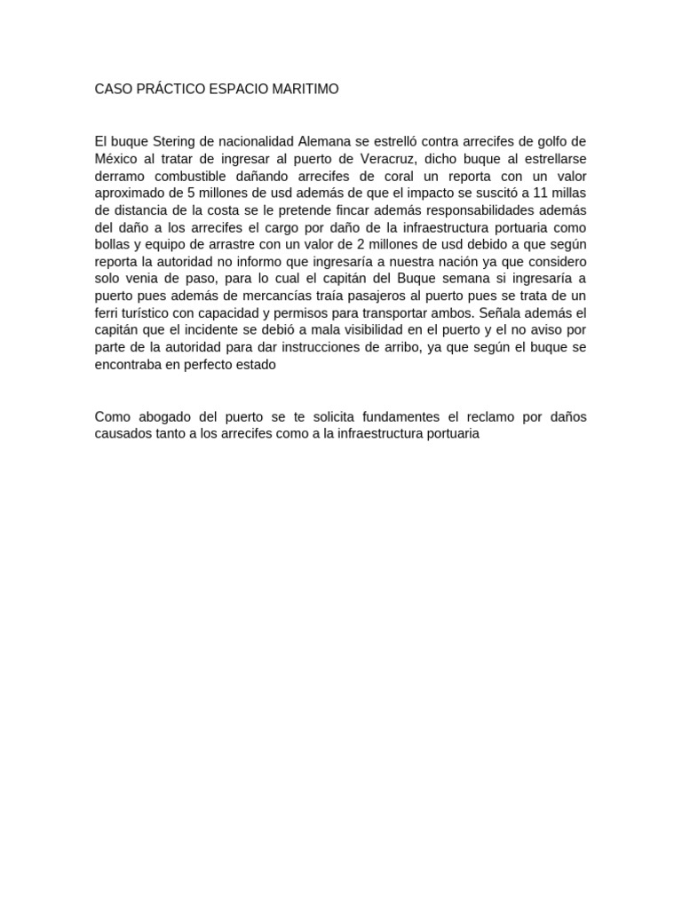 Caso Práctico Espacio Maritimo | PDF