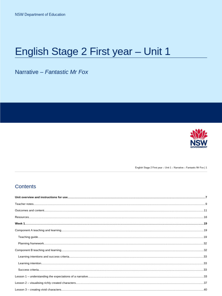 English s2 Unit 1 Fantastic MR Fox | PDF | Reading Comprehension | Word