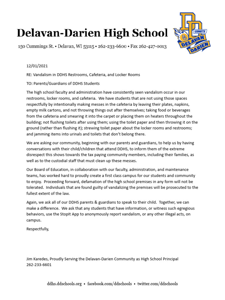 Addressing Vandalism at DDHS | PDF