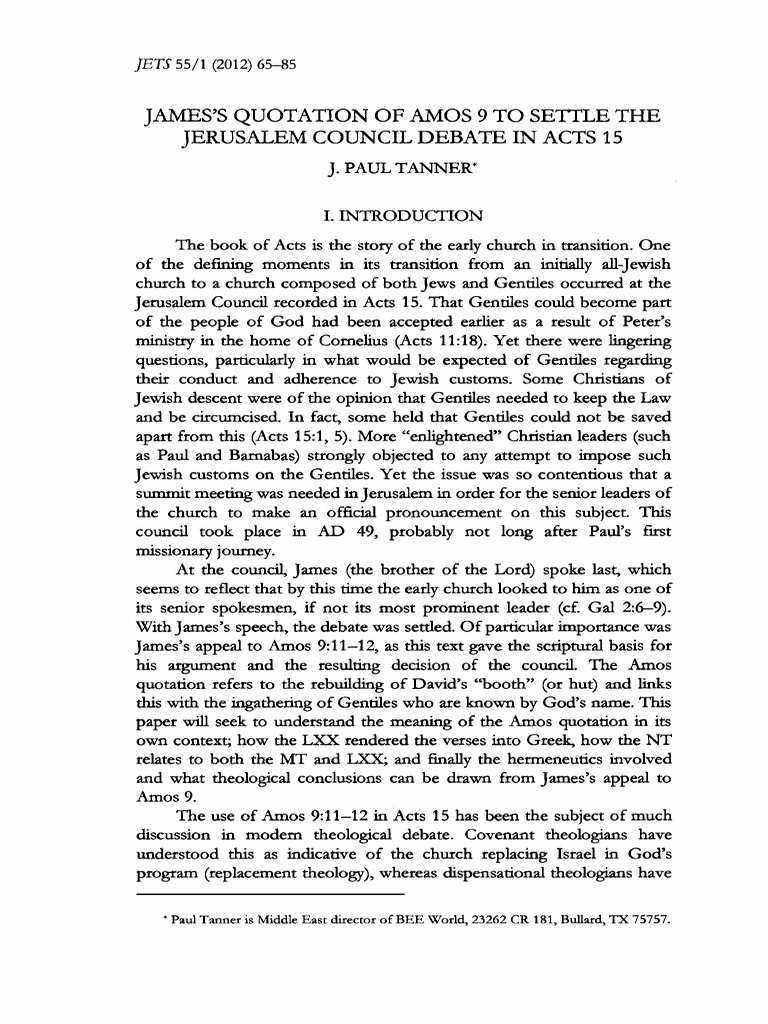 Artigo - Quotation of Amos 9 in Acts 15 | PDF | Acts Of The Apostles | Paul The Apostle