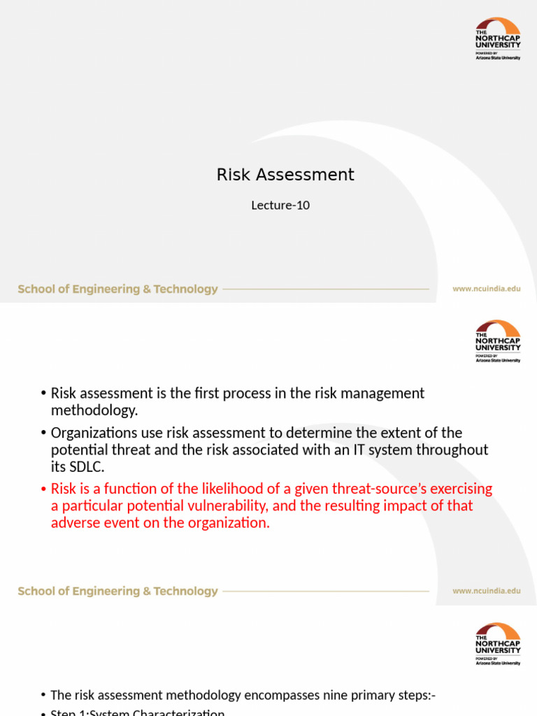 Lec10 Risk Assessment | PDF | Risk | Risk Assessment