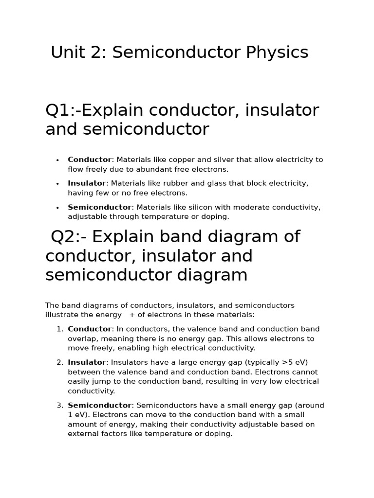 Unit 2Semiconductor Physics | PDF | Semiconductors | Rectifier