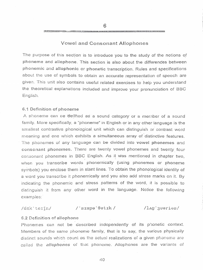 Understanding Allophones in BBC English | PDF | Phoneme | Consonant