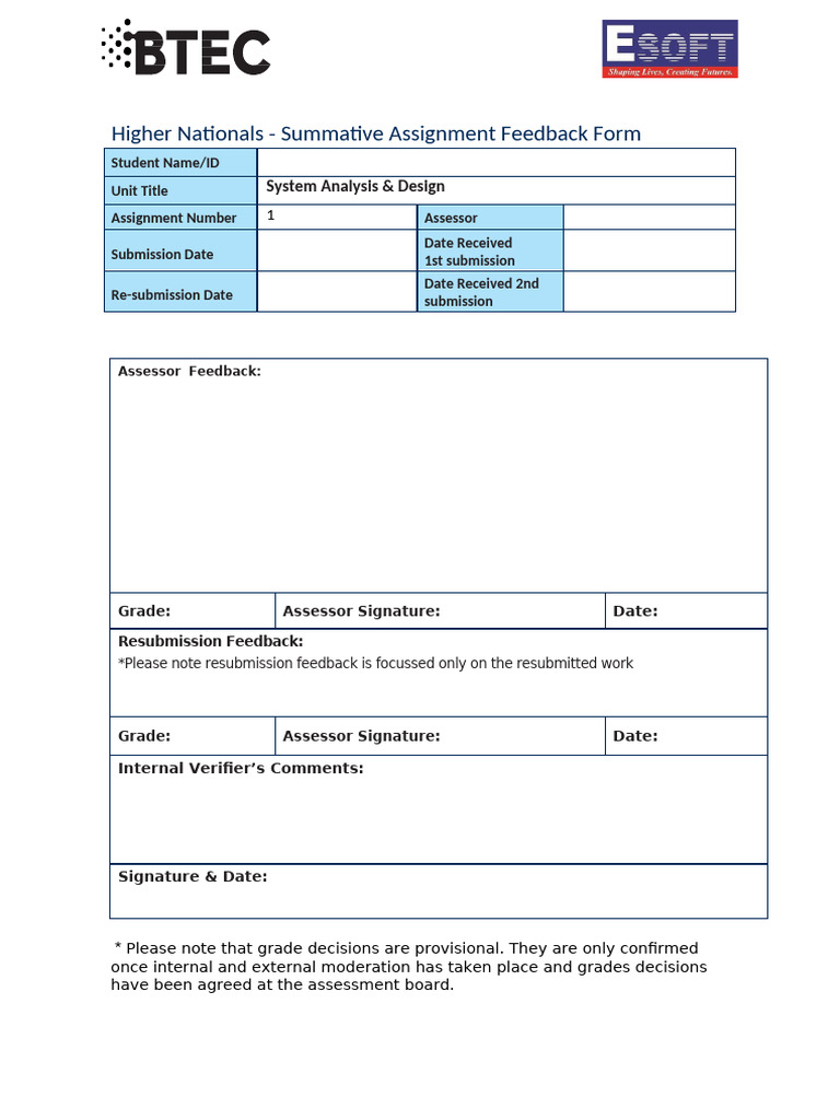 System Analysis & Design Assignment Guide | PDF | Software Development ...