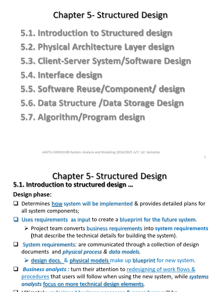 Chapter 5 - Structured Design-November 2024 | PDF | Cloud Computing | Client–Server Model