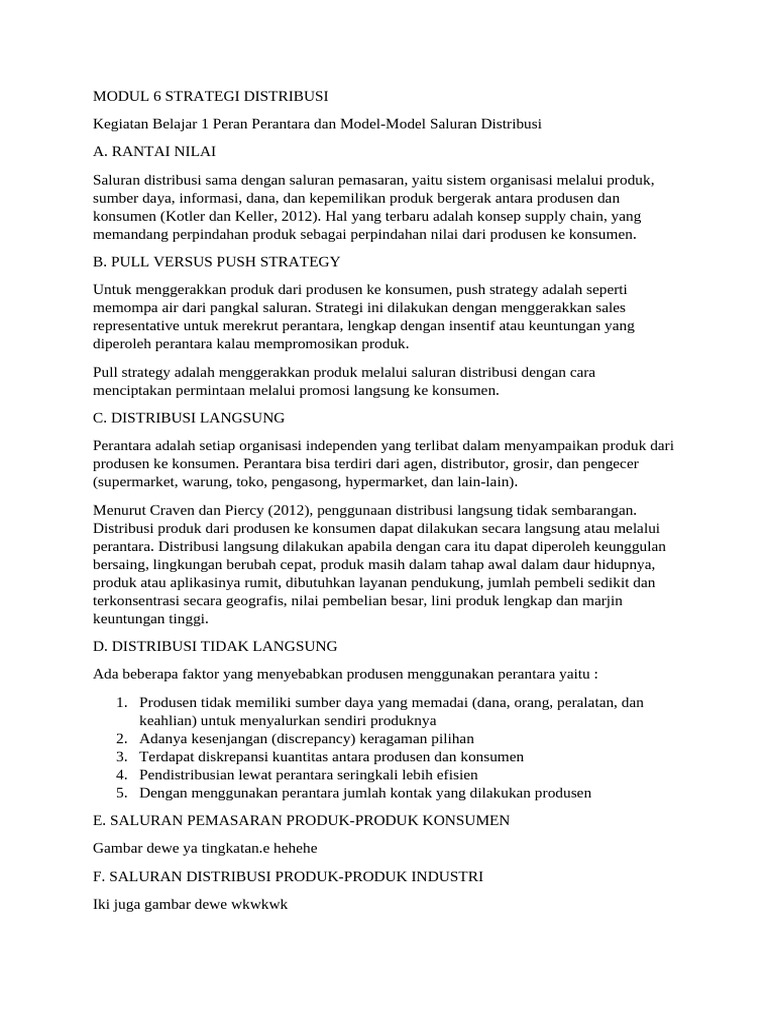 Rangkuman modul 6 pemasaran strategik | PDF