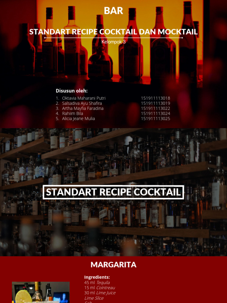 Resep Cocktail dan Mocktail Standar | PDF