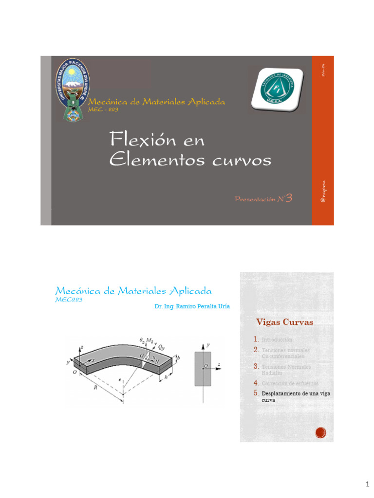 MEC223 0303 Vigas Curvas Deformac | PDF | Viga (Estructura) | Doblar