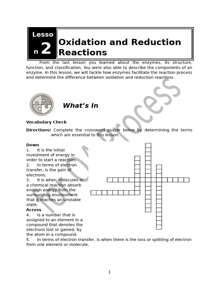 Senior Biology 1 Q1 - M9 eDITED OXIDATION REDUCTION | PDF | Redox ...