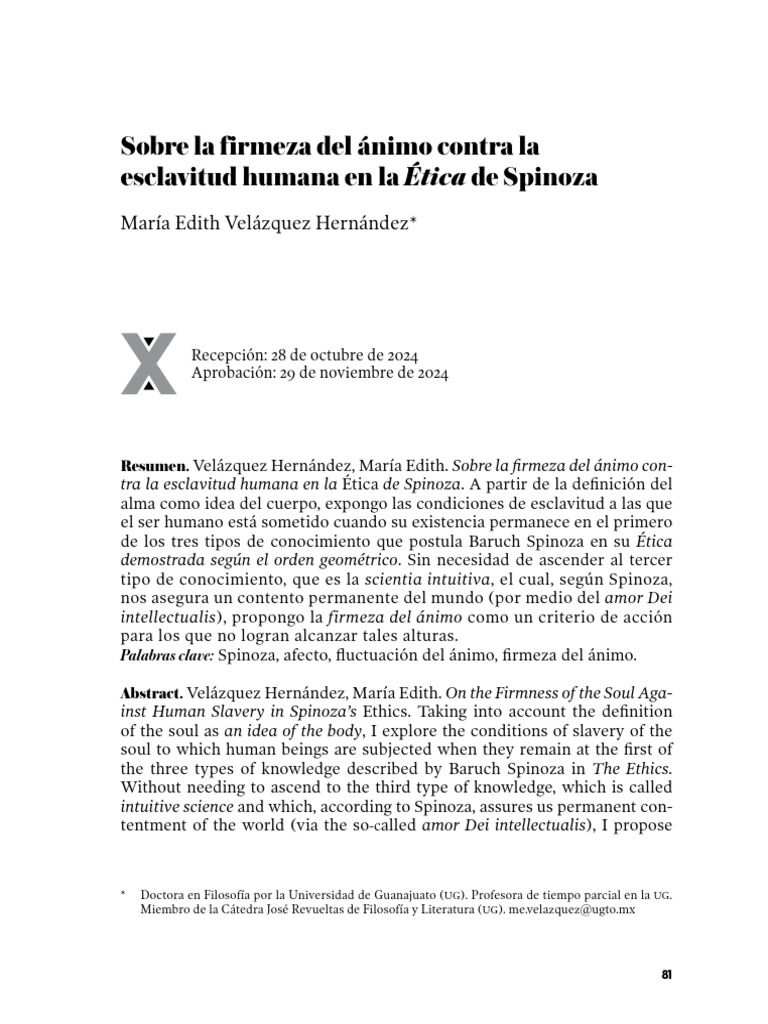 XipeTotek Sobre+La+Firmeza Maria+Edith | PDF | Baruch Spinoza | René ...