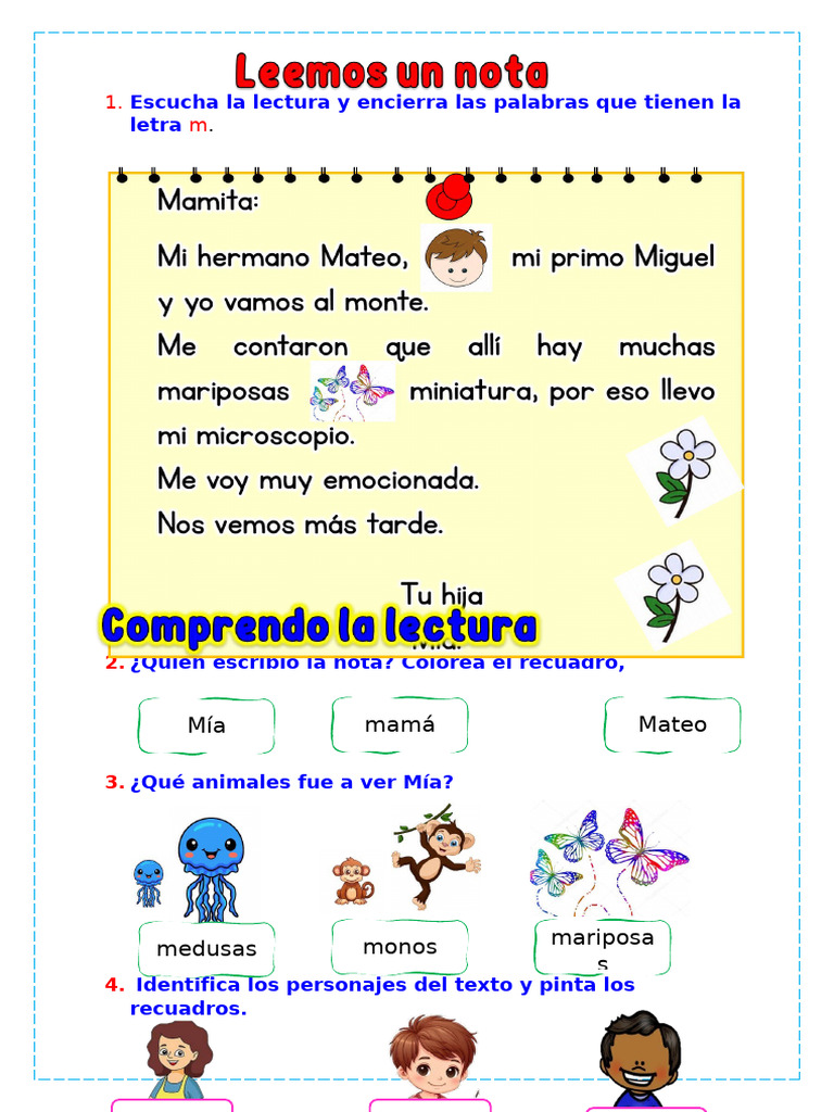 Lecturas de sílabas ma me mi mo mu | PDF
