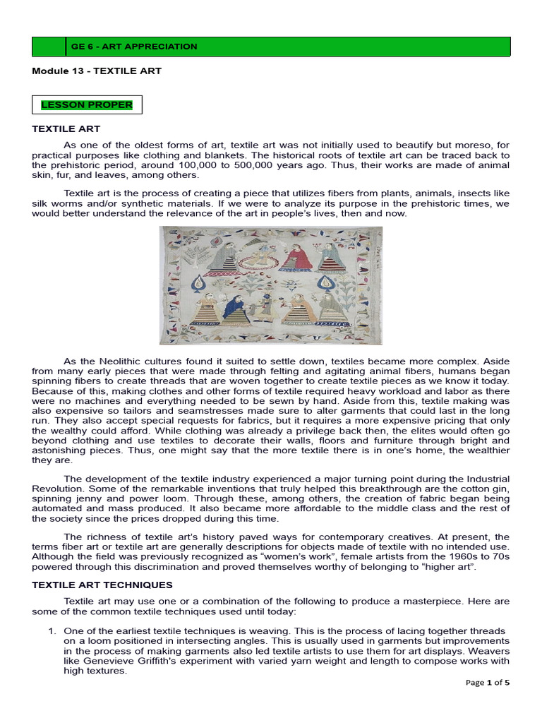 GE-6-MODULE-13-Lesson-Proper.docx | PDF | Weaving | Textiles
