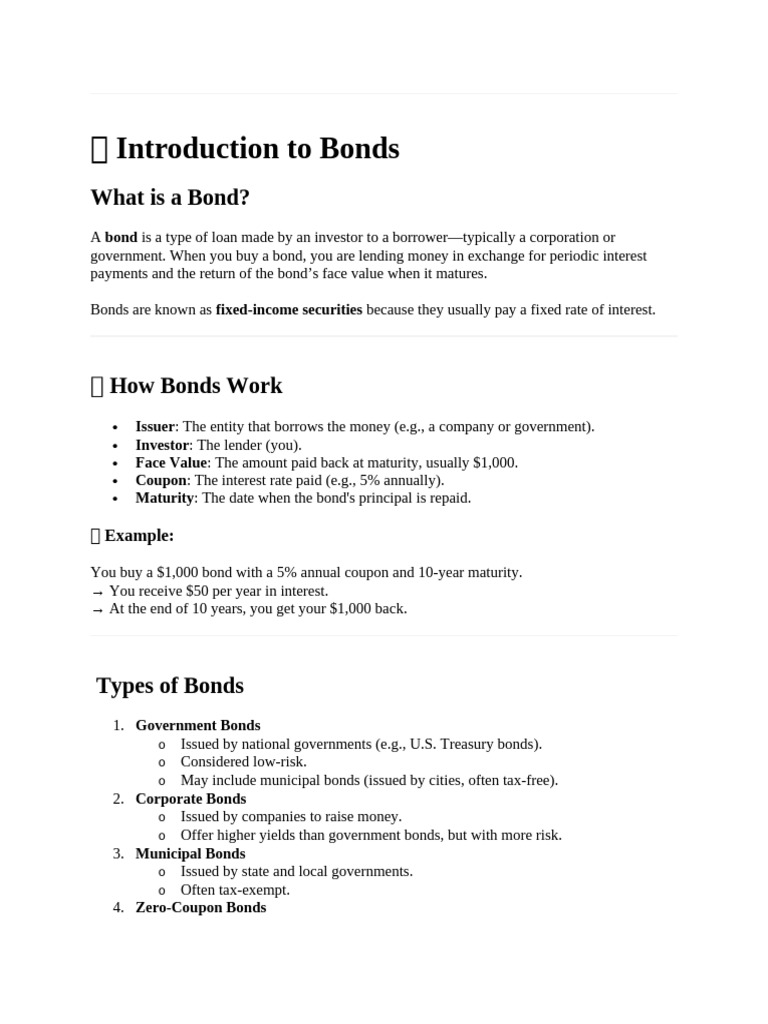 ? Introduction To Bonds | PDF | Bonds (Finance) | Interest