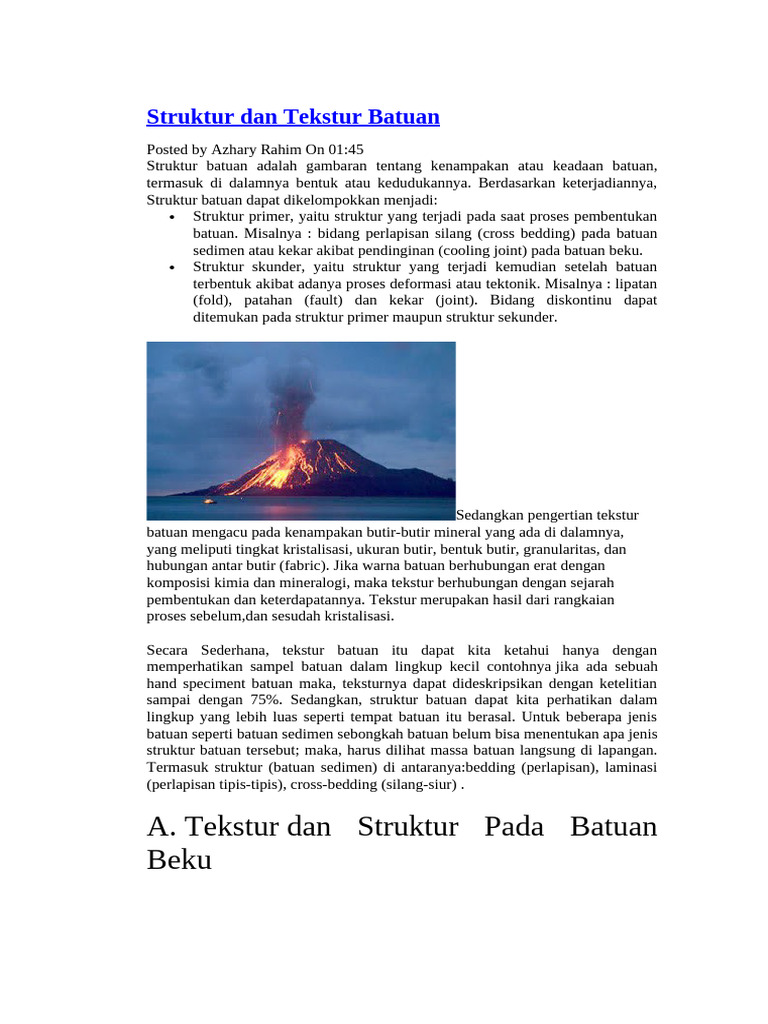Struktur dan Tekstur Batuan | PDF