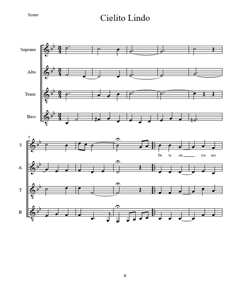 Cielito Lindo Con Coro | PDF | Singing | Vocal Music