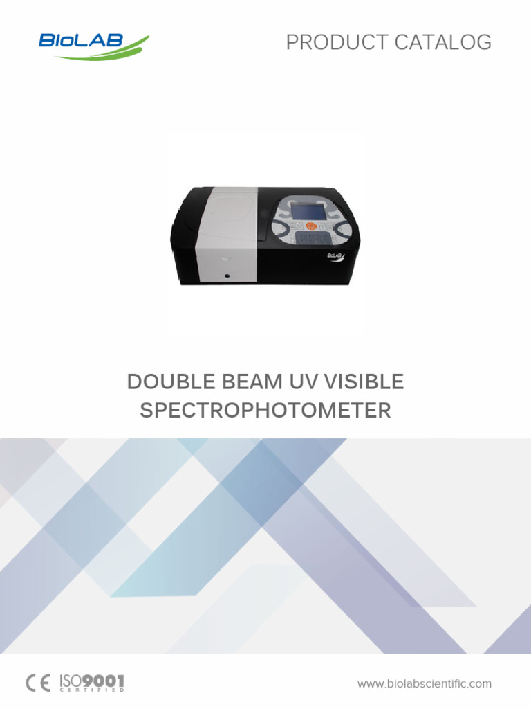 Double Beam UV Visible Spectrophotometer Catalog Biolab | PDF ...
