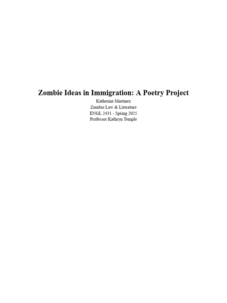 Zombie Ideas in Immigration - A Poetry Project | PDF | Jurisdiction