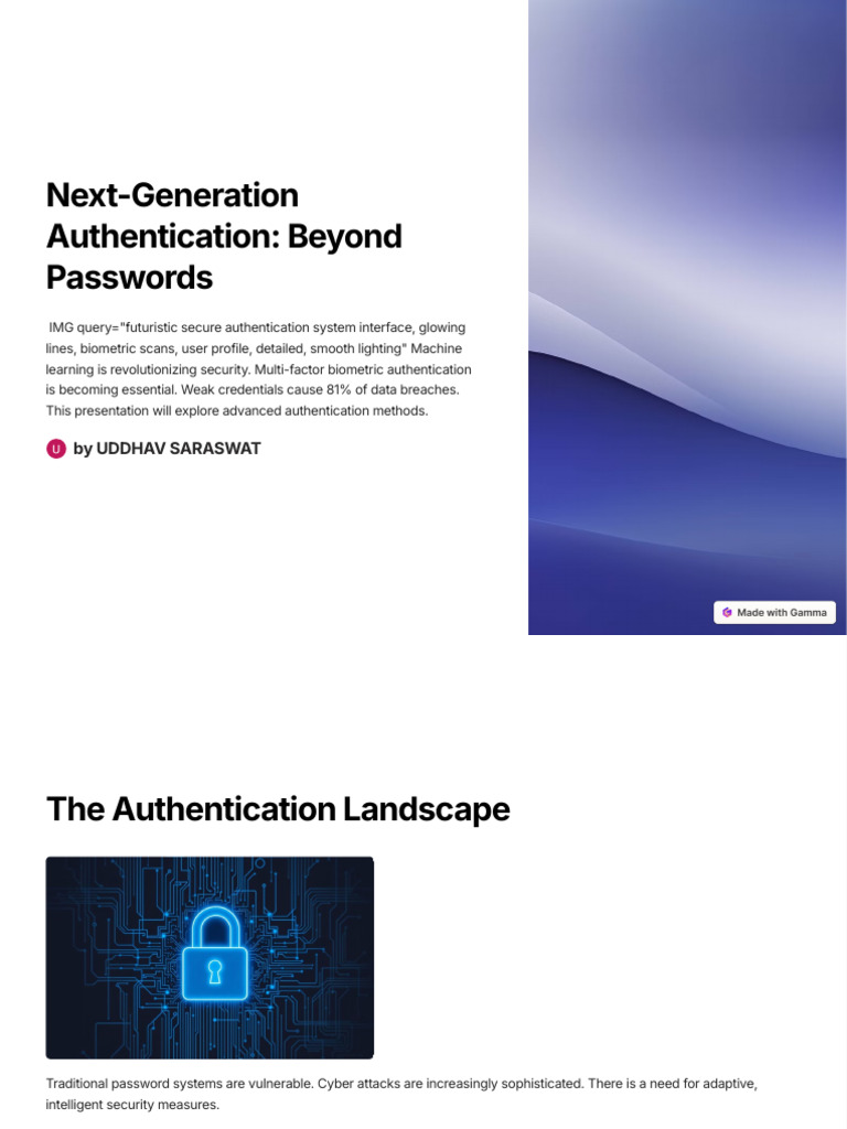 Next-Generation-Authentication-Beyond-Passwords (1) | PDF | Biometrics | Authentication