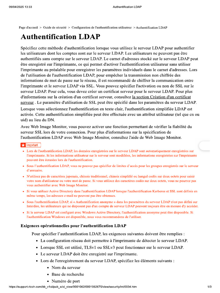 Authentification LDAP | PDF