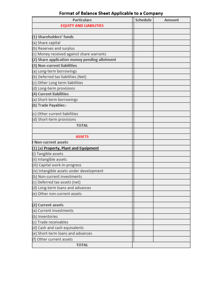 Balance Sheet of A Company | PDF | Equity (Finance) | Expense