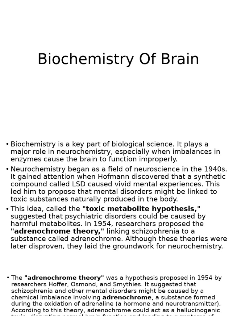 Biochemistry and Mental Disorders Insights | PDF | Metabolic Syndrome ...