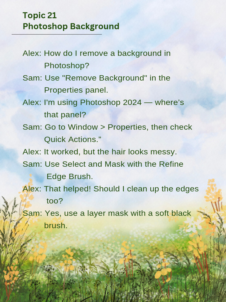 Topic 21 - Photoshop Background | PDF