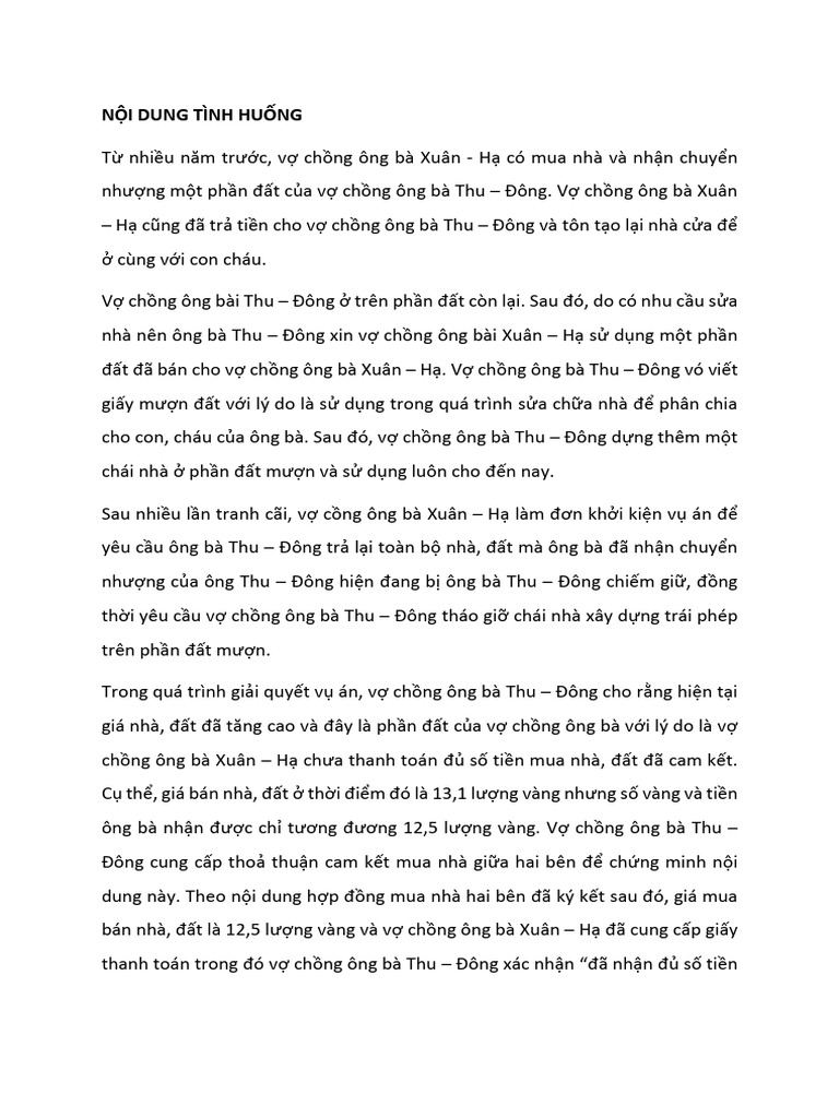 TINH HUONG GIUA KY - LOP DTH | PDF