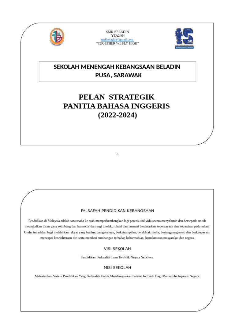 PELAN STRATEGIK PANITIA BI SMK BELADIN 2022-2024 | PDF