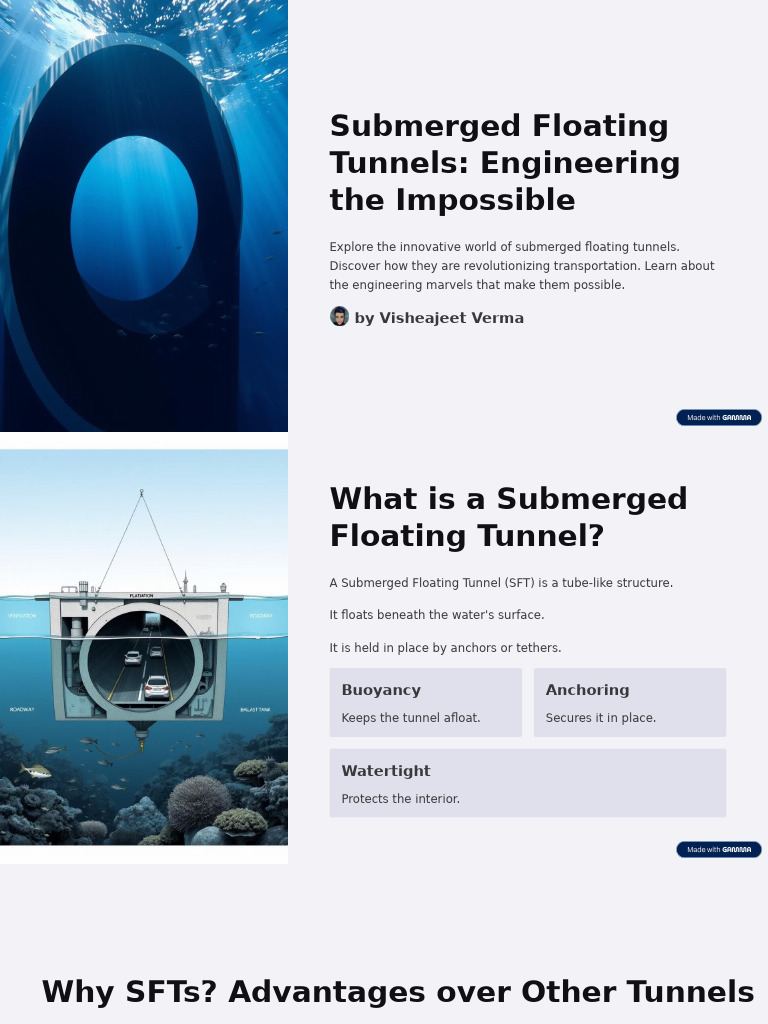 Submerged Floating Tunnels Engineering The Impossible | PDF | Tunnel | Transport