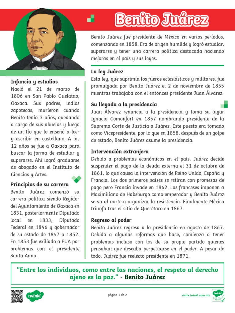 Sa DF 1679100324 Lectura Benito Juarez - Ver - 1 | PDF | México | Gobierno