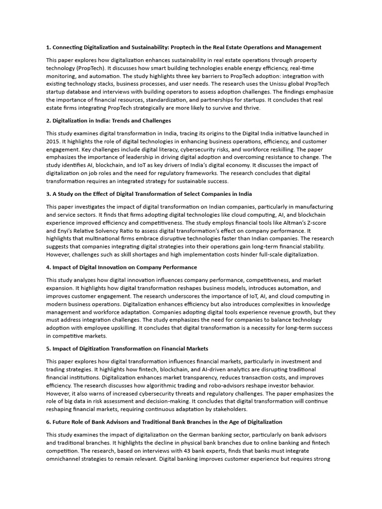 Digitalization Report Analysis | PDF | Internet Of Things | Market ...