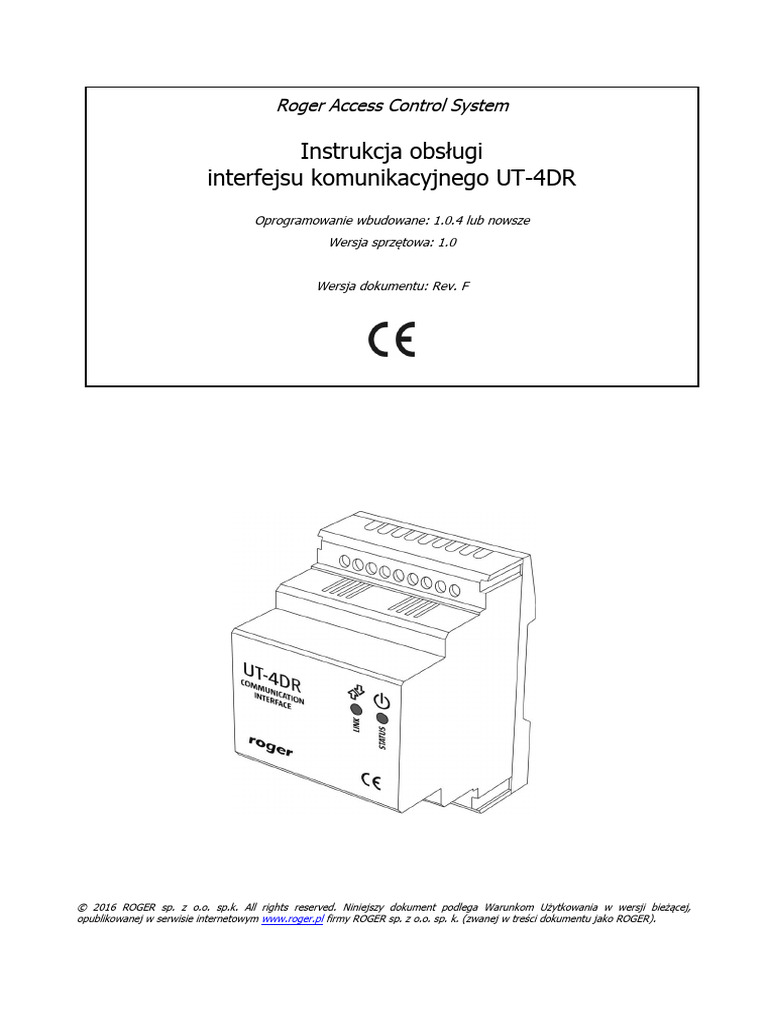 Instrukcja Obsługi UT-4DR Rev.F | PDF