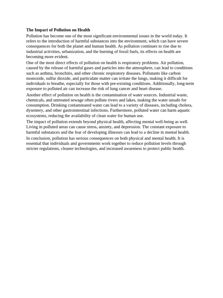 Effect of Pollution | PDF