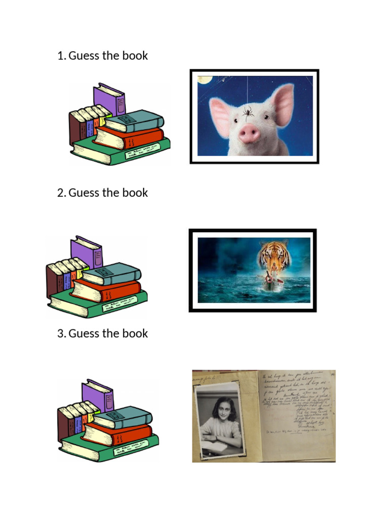 Book Guessing Game Answers | PDF