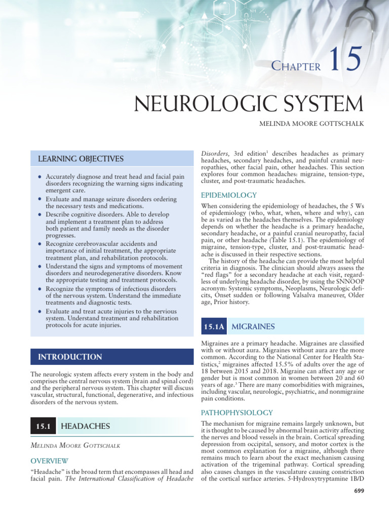 Neurologic System: Hapter | PDF | Headache | Migraine